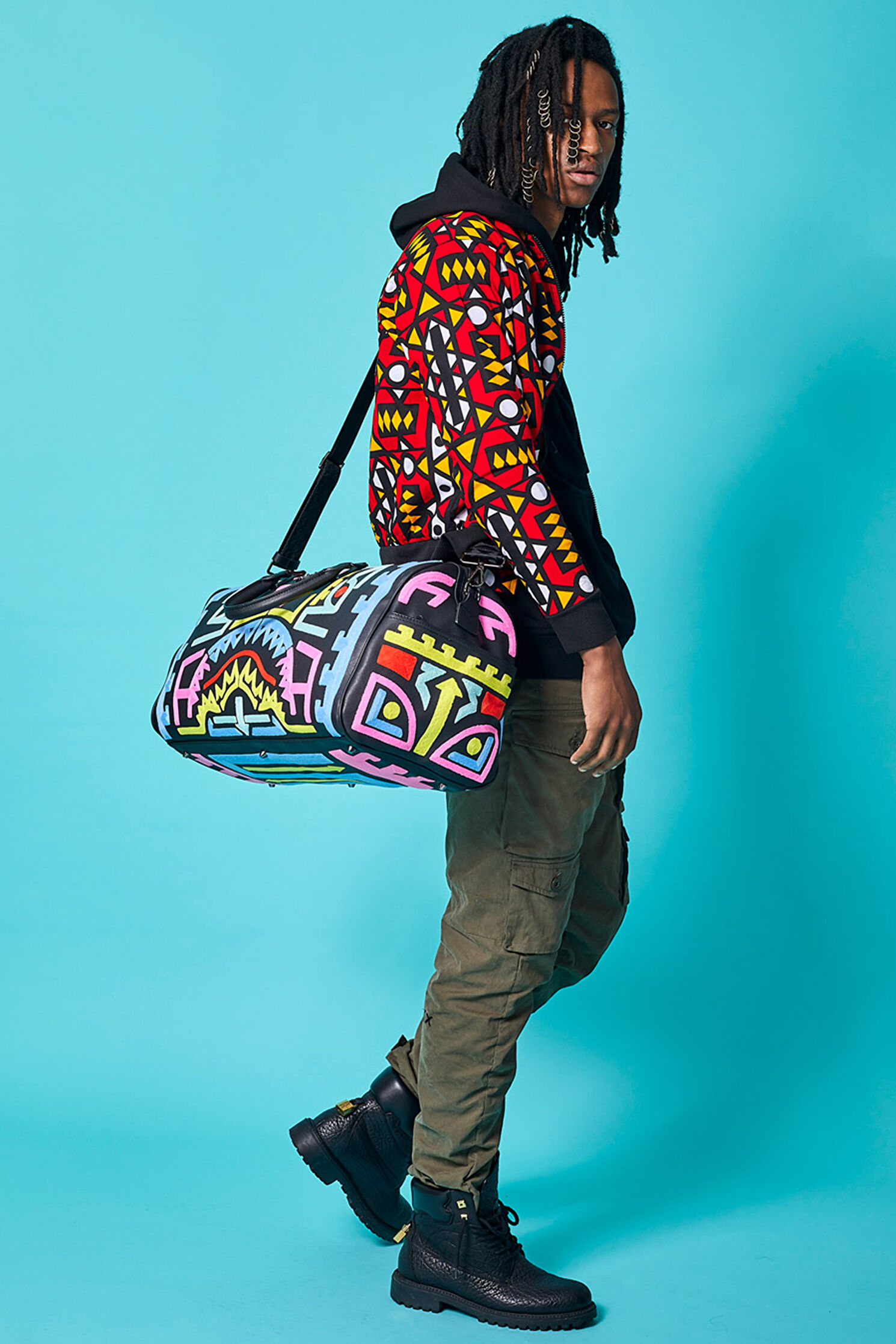 Outlet Erkek Sprayground Electric Retro Duffle Seyahat Çantası